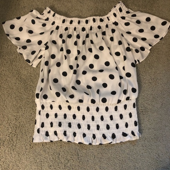 INC International Concepts | Tops | Inc International Concepts Small White Black Polka Dot Off ...